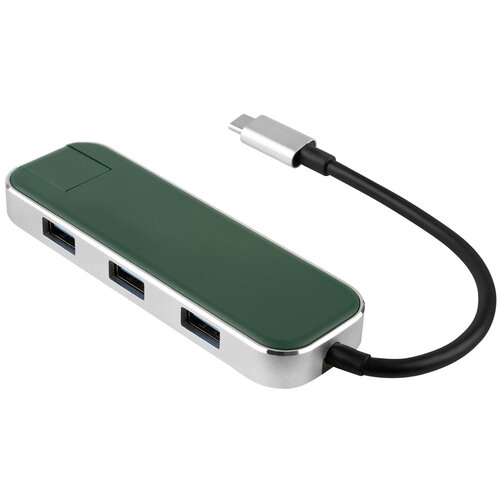 USB-концентратор  Rombica Type-C Chronos, разъемов: 3, green