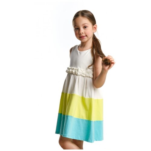 Платье Mini Maxi, размер 110, белый, бирюзовый