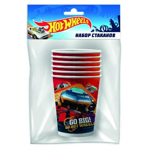 Hot Wheels. Набор бумажных стаканов-1, 6 шт*250 мл