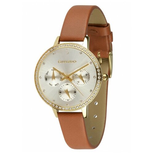 Наручные часы Guardo Premium, золотой, коричневый