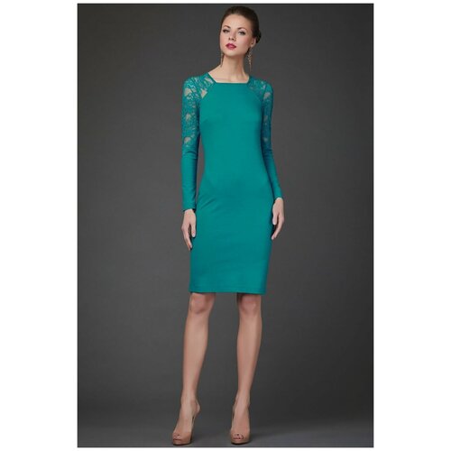 Платье Арт-Деко, размер 48, зеленый