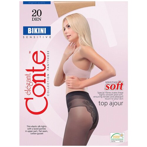 Колготки Conte elegant Bikini, 20 den, размер 3, коричневый