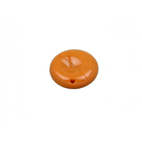 Пластиковая промо флешка круглой формы (8 Гб / GB USB 2.0 Оранжевый/Orange 021-Round Flash drive из пластика недорого)