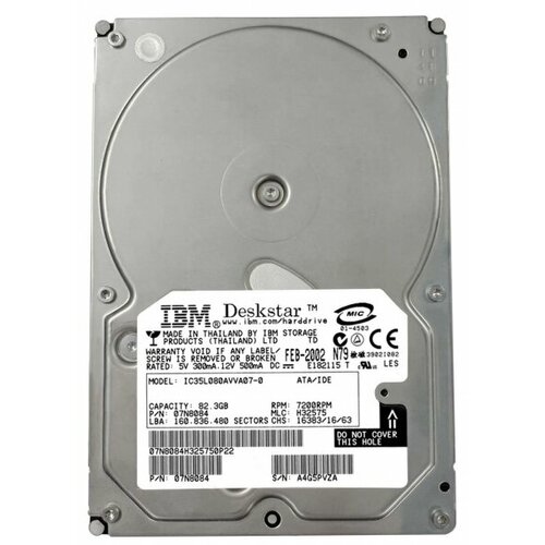 Жесткий диск IBM 07N9210 82,3Gb 7200 IDE 3.5" HDD