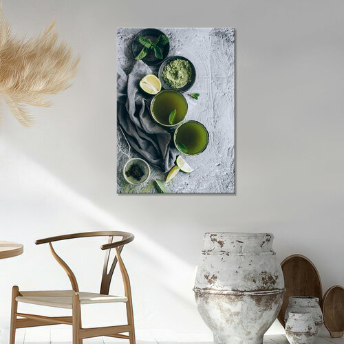 Картина/Картина на холсте для интерьера/Картина на стену/Картина для кухни/ - Зеленый чай матча 30х40
