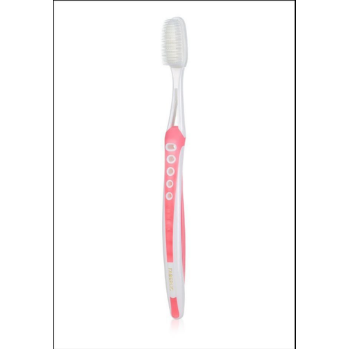Силиконовая зубная щётка для чувствительных зубов розовая