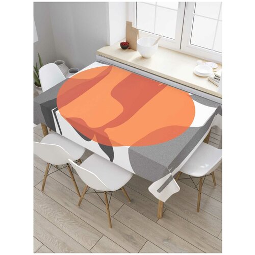 Скатерть прямоугольная JoyArty на кухонный стол "Солнечные киты" из оксфорда, 180x145 см