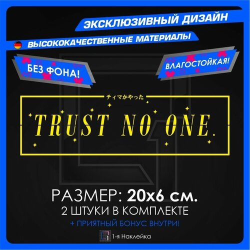 Наклейки на автомобиль TRUST NO ONE 20х6см 2шт