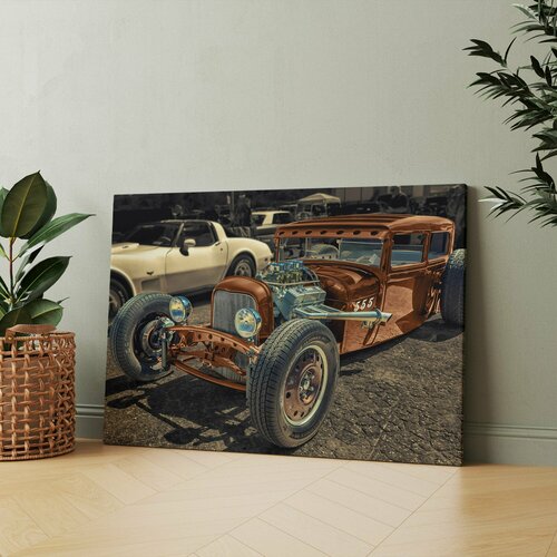 Картина на холсте (ford coupe edition хотрод ретро авто старинный) 80x100 см/для интерьера/в комнату/на стену/в подарок