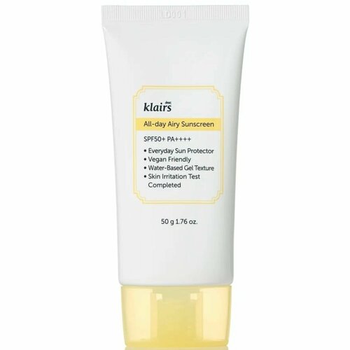 Dear, Klairs Легкий солнцезащитный воздушный крем для ежедневного ухода All-day Airy Sunscreen SPF 50+ 50 мл.