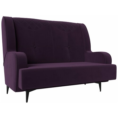 Прямой диван Неаполь 2-х местный, Велюр фиолетовый