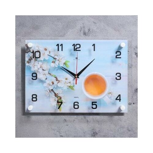 Часы настенные "Чай с цветами" 25х35 см, АА, плавный ход Рубин 6774033 .