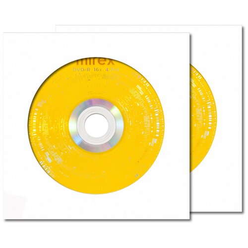 Диск Mirex DVD-R 4,7Gb 16x в бумажном конверте с окном, 2 шт.