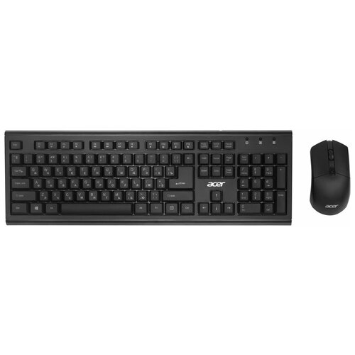 Комплект (клавиатура+мышь) Acer OKR120, USB, беспроводной, черный
