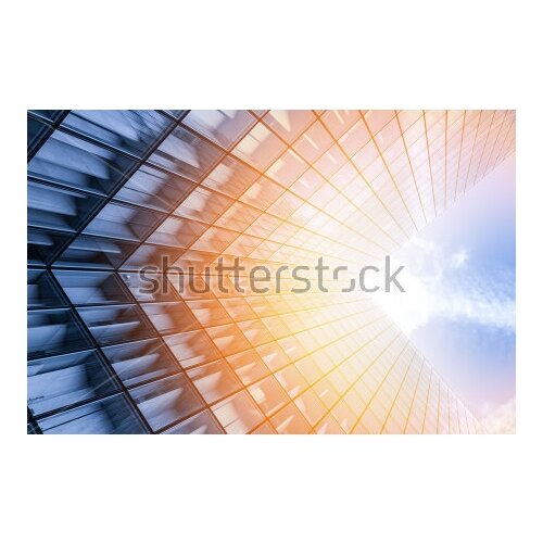 Постер на холсте Вид небоскреба с солнечным светом 45см. x 30см.