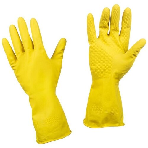 Перчатки хозяйственные латексные "Эконом", желтые, размер S
