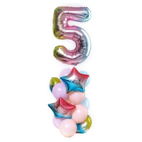 Набор воздушных шаров Страна Карнавалия День рождения – нежность. 5 лет, розовый, 15 шт.
