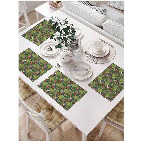 Комплект салфеток JoyArty "Тропическое цветение" для сервировки стола (32х46 см, 4 шт.)
