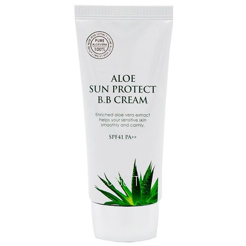 Jigott Aloe Sun Protect BB крем 50 мл, SPF 41, 50 мл/69 г, оттенок: бежевый, 1 шт.