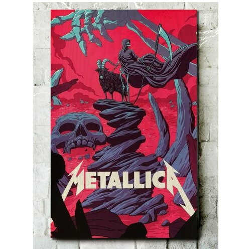 Картина интерьерная на дереве музыка metallica металика - 5355