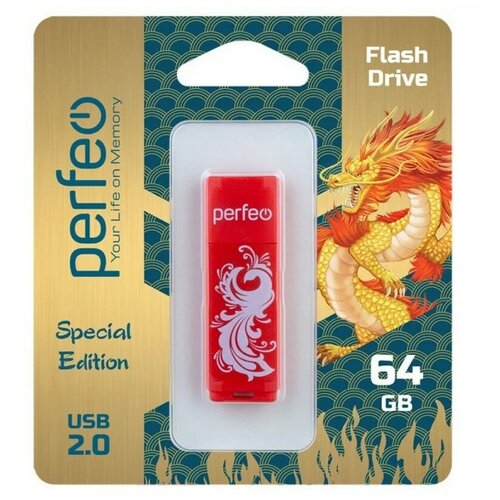 Флеш Perfeo USB 64GB C04 Red Phoenix