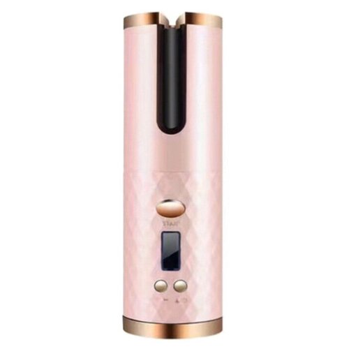 Автоматическая плойка для завивки волос с ЖК-дисплеем (розовый)