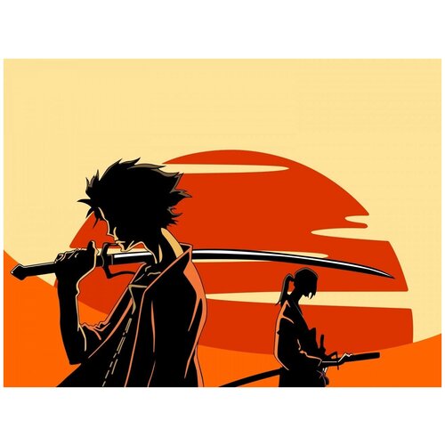 Плакат, постер на холсте Samurai Champloo/Самурай Чамплу. Размер 30 х 42 см