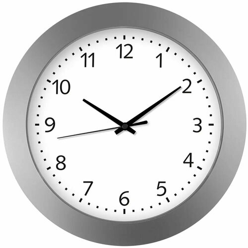 Часы настенные круглые пластик цвет серый бесшумные диаметр 30.5 см