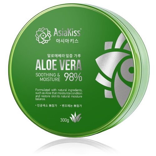 AsiaKiss Алоэ гель увлажняющий и успокаивающий для лица и тела AsiaKiss Soothing Gel Aloe Vera, 300 г