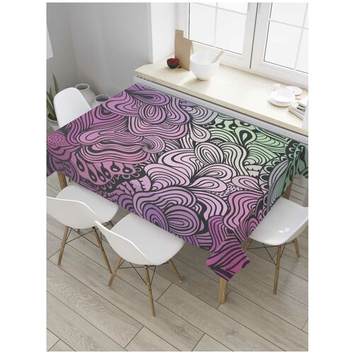 Скатерть прямоугольная JoyArty на кухонный стол "Абстракция дудла" из оксфорда, 120x145 см