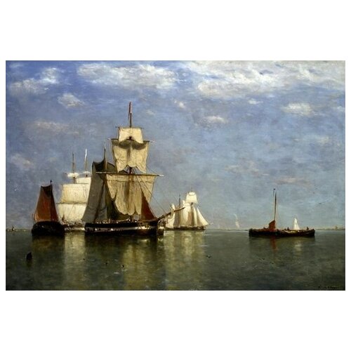Репродукция на холсте Парусники (Ships) Клейс Жан Поль 74см. x 50см.