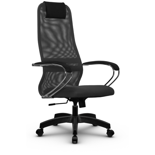 Компьютерное кресло METTA SU-BK-8 PL (SU-B-8 101/001) офисное, обивка: сетка/текстиль, цвет: темно-серое
