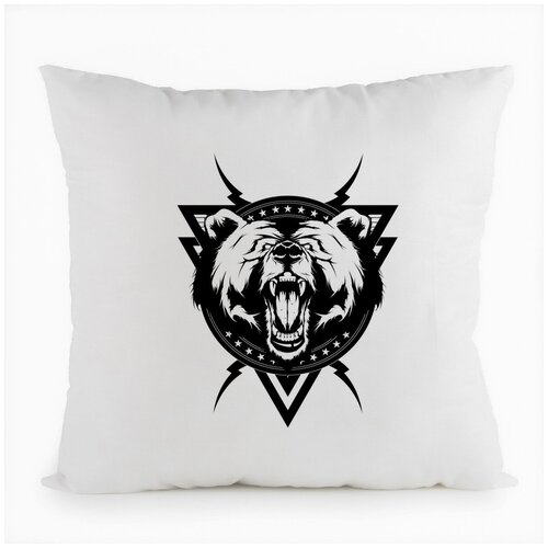 Подушка CoolPodarok Медведь звезды логотип