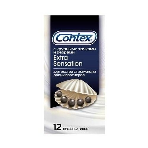 Презервативы с крупными точками и рёбрами Contex Extra Sensation 12 шт.