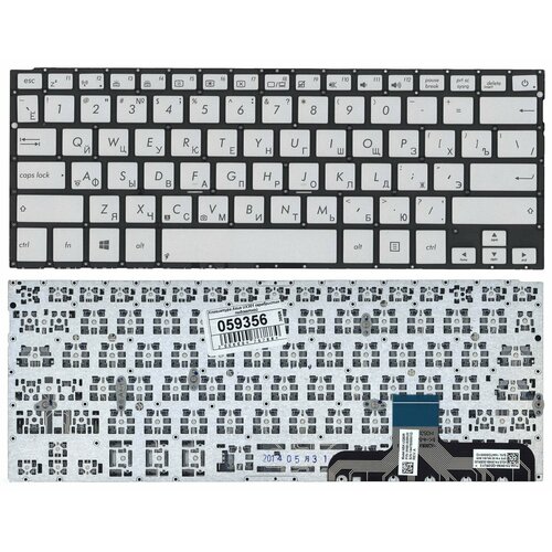 Клавиатура для ноутбука Asus 0KNB0-362BUS00 серебристая без рамки с поддержкой подсветки