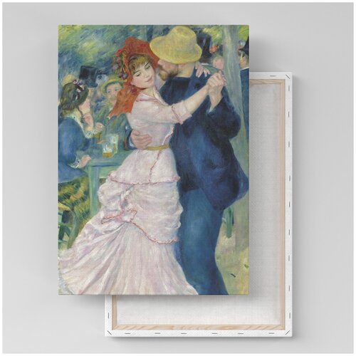 Картина на холсте с подрамником / Pierr - Auguste Renoir / Ренуар Пьер - Танцы в Буживале