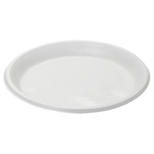 Мистерия тарелки одноразовые пластиковые, 20.5 см, 100 шт., белый