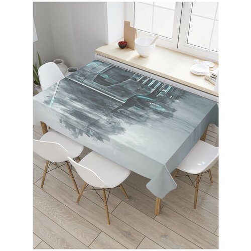 Скатерть прямоугольная JoyArty на кухонный стол "Дальнобой" из оксфорда, 180x145 см