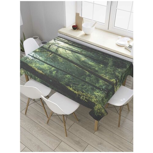 Скатерть прямоугольная JoyArty на кухонный стол "Старый лес" из оксфорда, 120x145 см