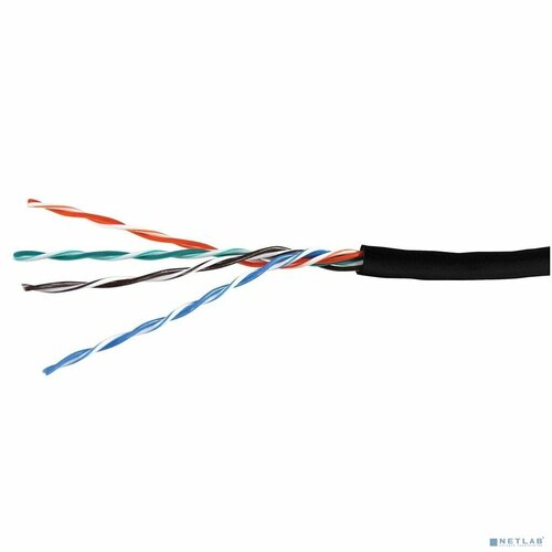 Bion Cable Кабель Кабель витая пара Bion BCL-U5460-381 U/UTP, кат.5e, 4x2x0,46 мм AWG 25, медь, одножильный, PE, для внешней прокладки, 305м, черный чёрный