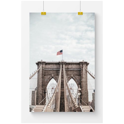 Постер на стену для интерьера Postermarkt Бруклинский мост, размер 70х100 см, постеры картины для интерьера в тубусе