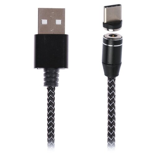 Кабель LuazON, Type-C - USB, 1 А, 1 м, магнитный разъем, только для зарядки, микс