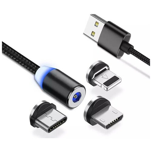 Магнитный кабель TRANYOO XS4 3 В 1 USB - LIGHTNING / MICRO USB / TYPE-C (2А)
