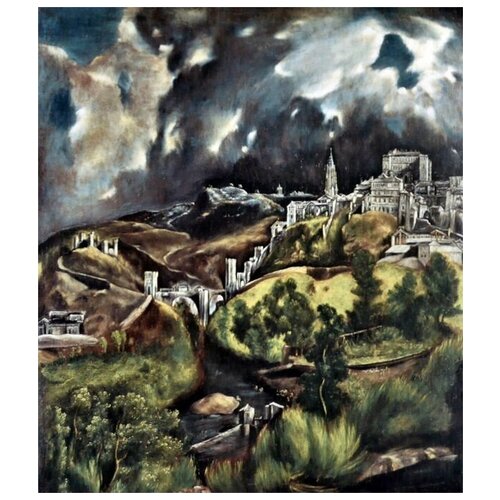 Репродукция на холсте Вид Толедо (View of Toledo) №2 Эль Греко 40см. x 46см.