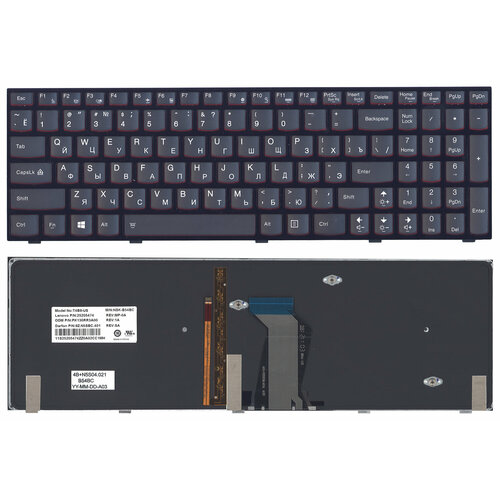 Клавиатура для ноутбука Lenovo NSK-B54BC черная с подсветкой