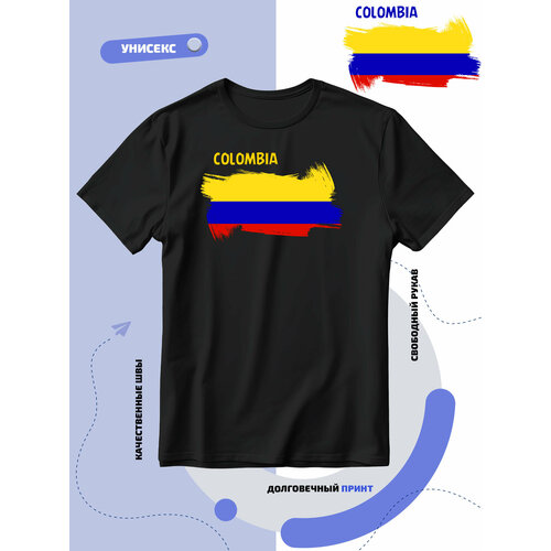 Футболка SMAIL-P флаг Колумбии, размер 6XL, черный