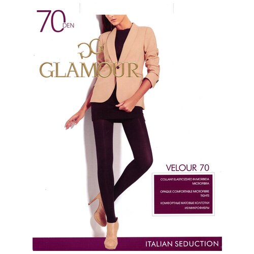 Колготки  Glamour Velour, 70 den, размер 4, черный