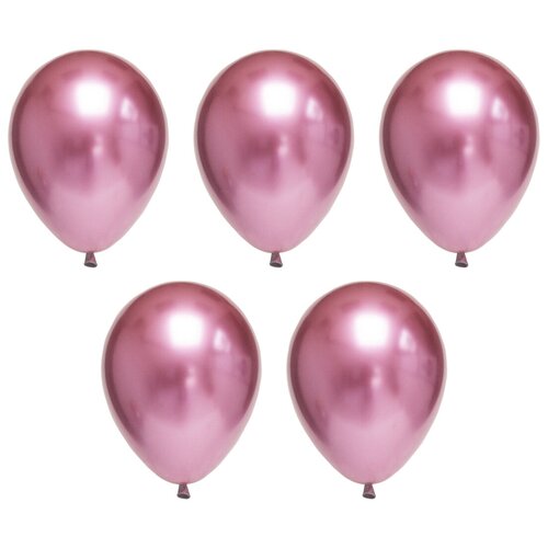 Набор воздушных шаров 5 шт "BOOMZEE" BXMS-30 30 см 03_хром металлик розовый