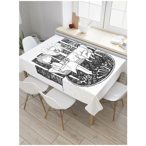 Скатерть прямоугольная JoyArty на кухонный стол "Ты никогда не будешь слишком умной" из оксфорда, 180x145 см