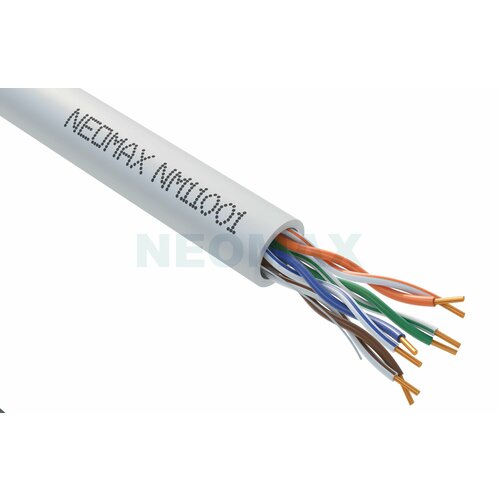 Кабель витая пара NEOMAX NM11001-060М-P U/UTP cat.5е 4 пары (60 м) 0.45 мм (25 AWG) одножильный, чистая медь, PVC jacket